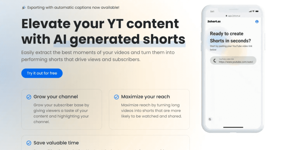 2Short.ai: Convierte tus Videos Largos en Contenido Atractivo y Viral - IABOXTOOL