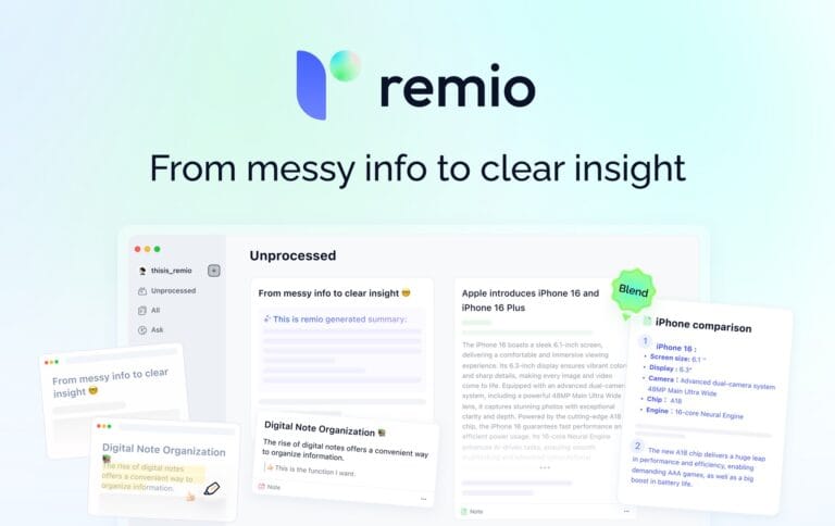 Remio AI: Organiza tu conocimiento fácilmente y rápido - IABOXTOOL